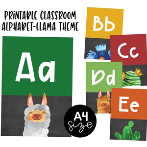Alphabet Classroom Posters PRINTABLE | Llama Classroom Decor ...