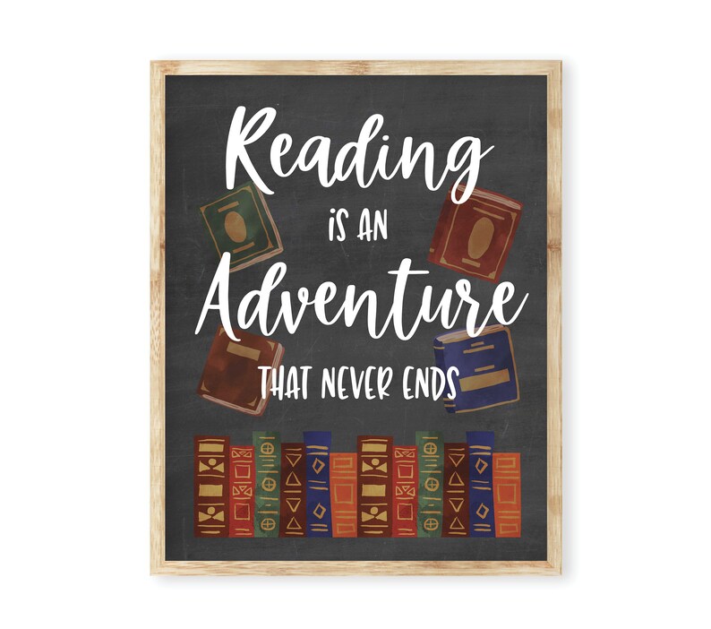 Reading is an Adventure Classroom Decor Poster PRINTABLE - Etsy