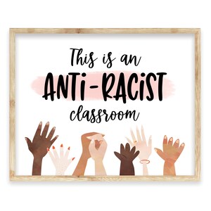 Anti-racist Classroom Poster Printable Racial Equality - Etsy