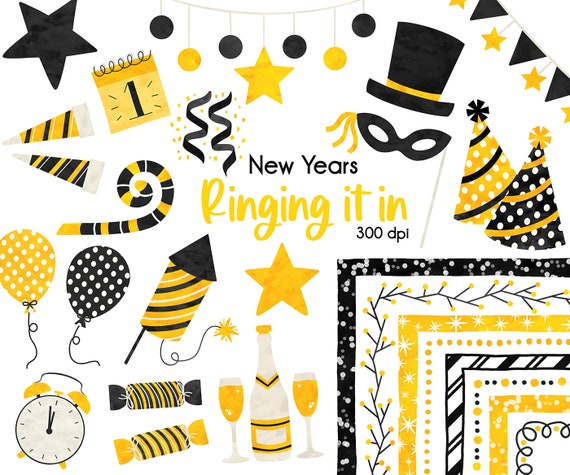 New Years Party Favors Clip Art