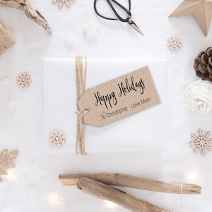 Kraft Paper Christmas Printable Gift Tags, Printable Christmas Gift ...