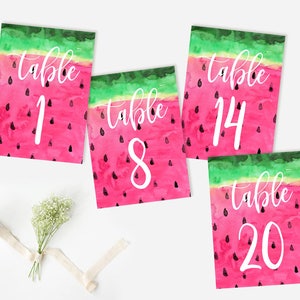 Watermelon Table Numbers - Printable Summer Table Decor - Etsy