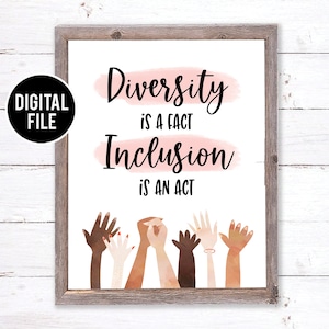 Equality Classroom Printable Poster, Diversity is a Fact, Inclusion ...