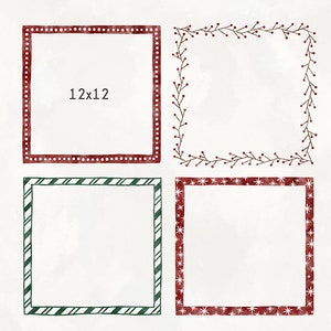 Watercolour Christmas Border Clipart | Hand Drawn Holiday Borders ...
