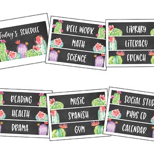 PRINTABLE Classroom Schedule, Cactus Themed Classroom, Visual Timetable ...