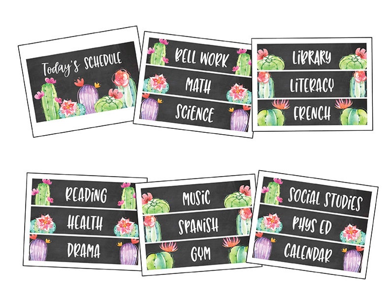 PRINTABLE Classroom Schedule, Cactus Themed Classroom, Visual Timetable ...