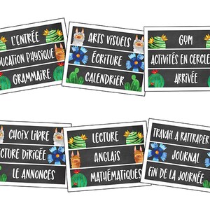 FRENCH Classroom Llama Timetable PRINTABLE, Classroom Schedule, Visual ...