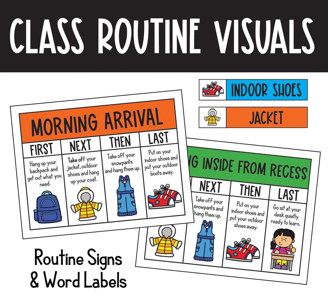 Routine Class Visuals | Classroom Management | Classroom Expectations ...