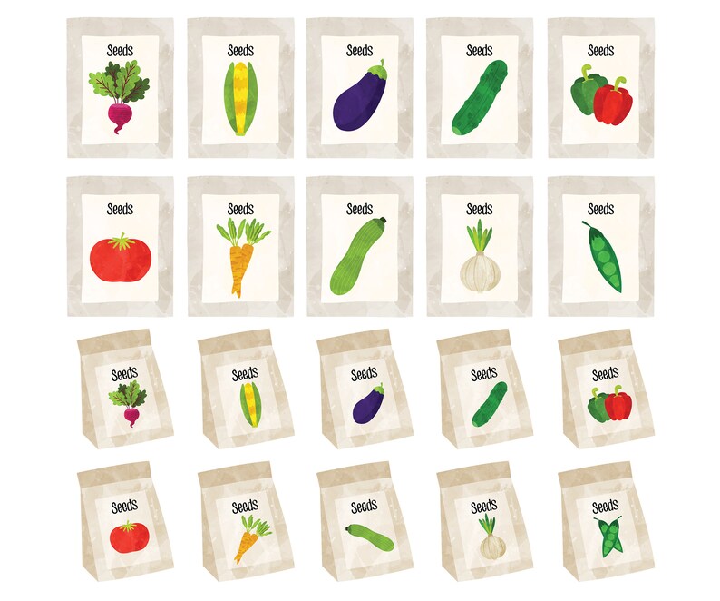 Garden Clipart Bundle Vegetable Clip Art Greenhouse - Etsy