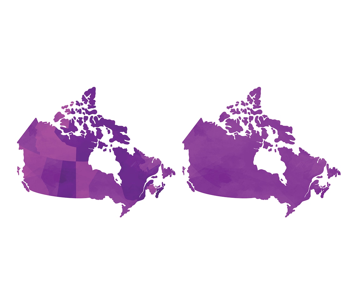 Canada Map Clipart Canada Provinces and Territories Clipart - Etsy