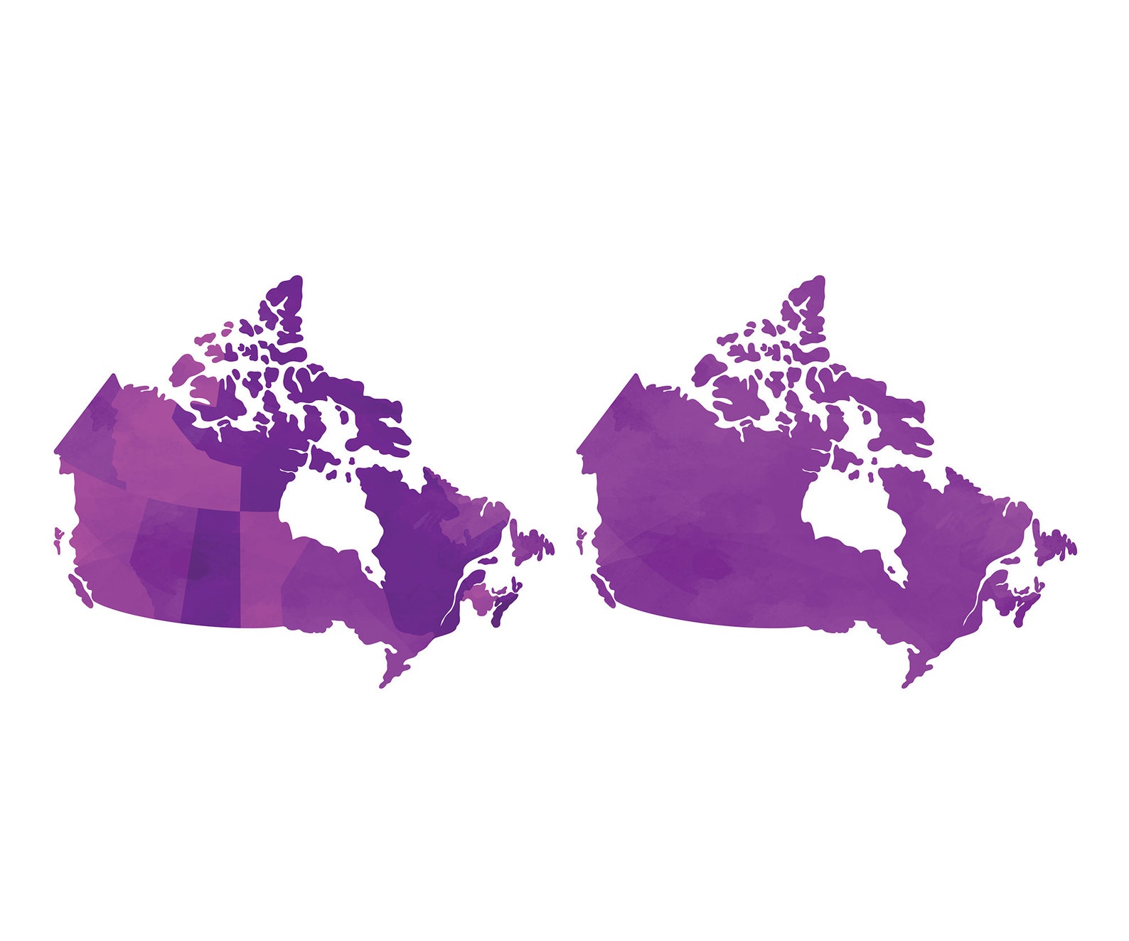 Canada Map Clipart Canada Provinces and Territories Clipart - Etsy