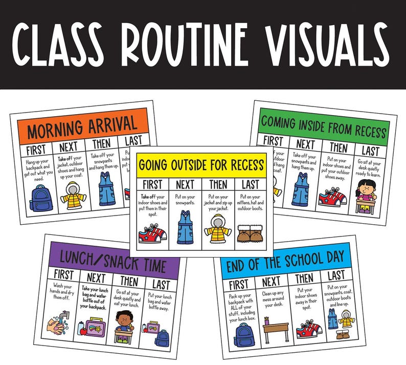 Routine Class Visuals | Classroom Management | Classroom Expectations ...