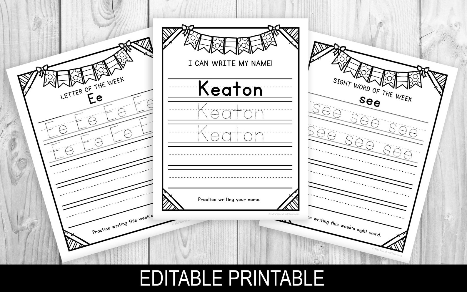 Name Writing Worksheet Printable Personalized Handwriting - Etsy