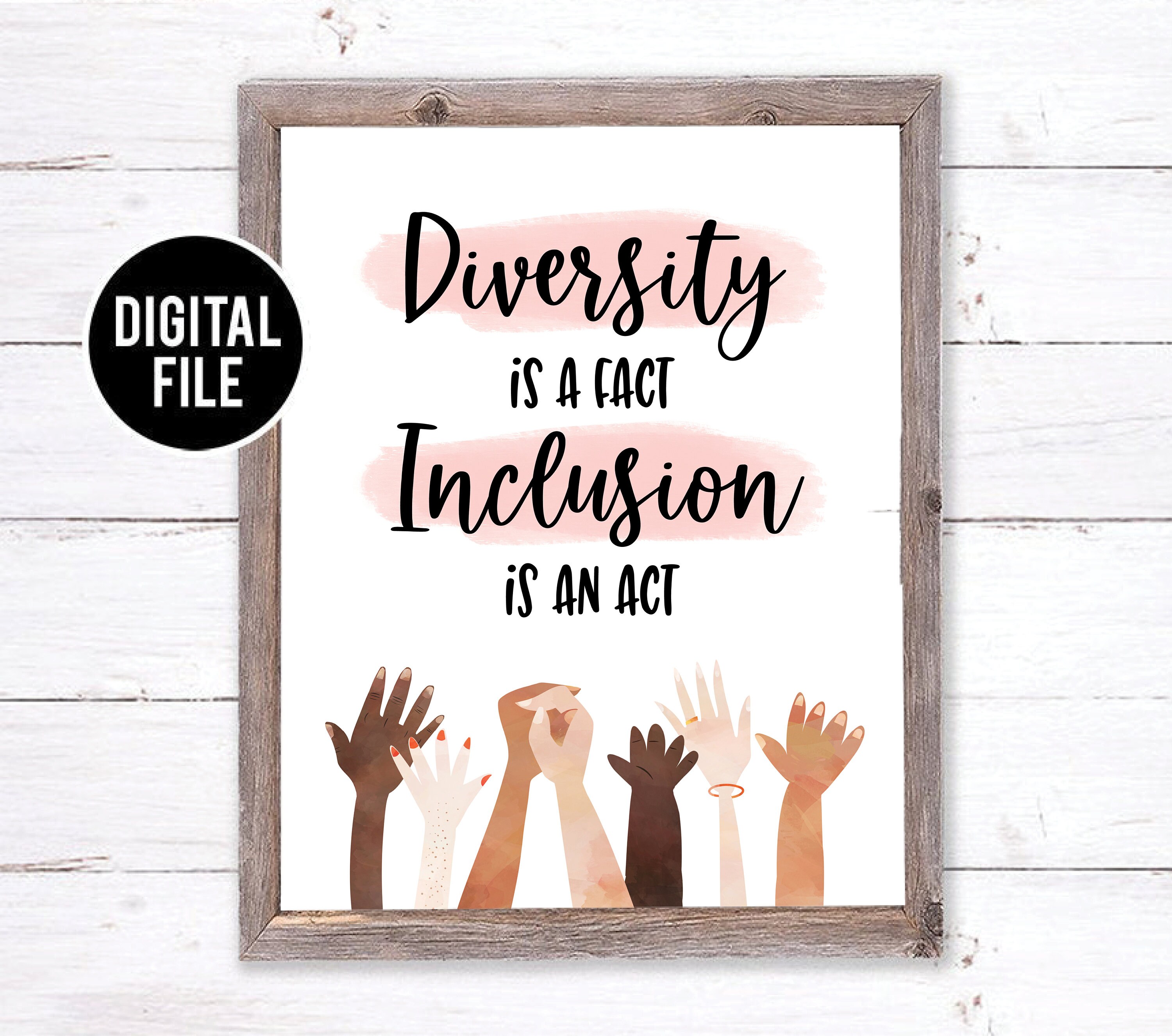 Equality Classroom Printable Poster Diversity is a Fact | Etsy Australia