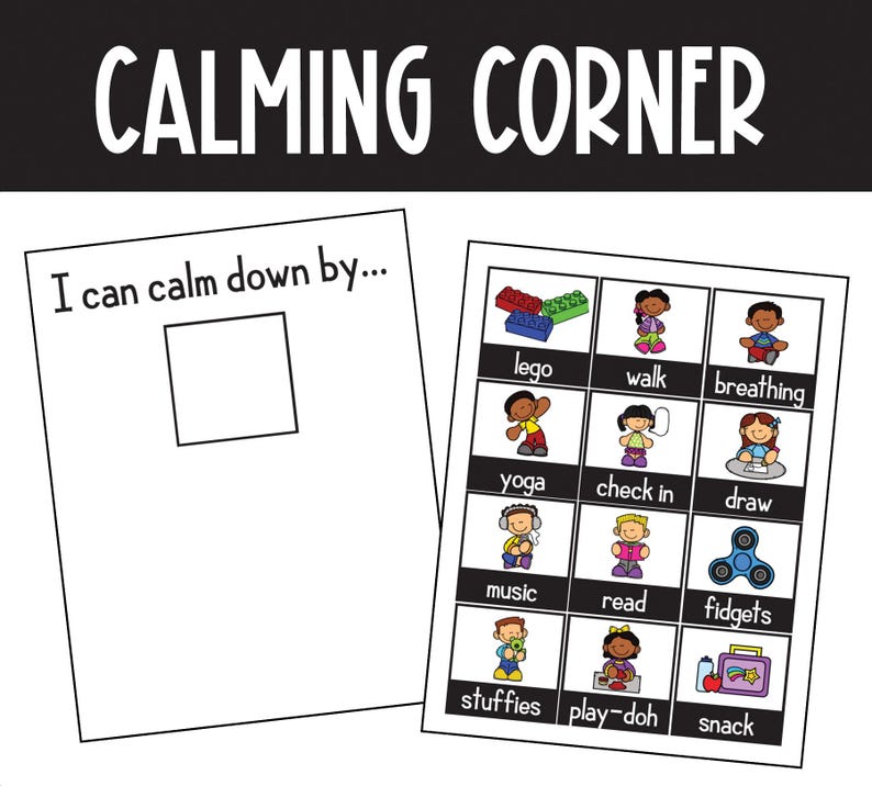 Calming Corner Visual Tool Printable | Zones of Regulation | Calm Down ...