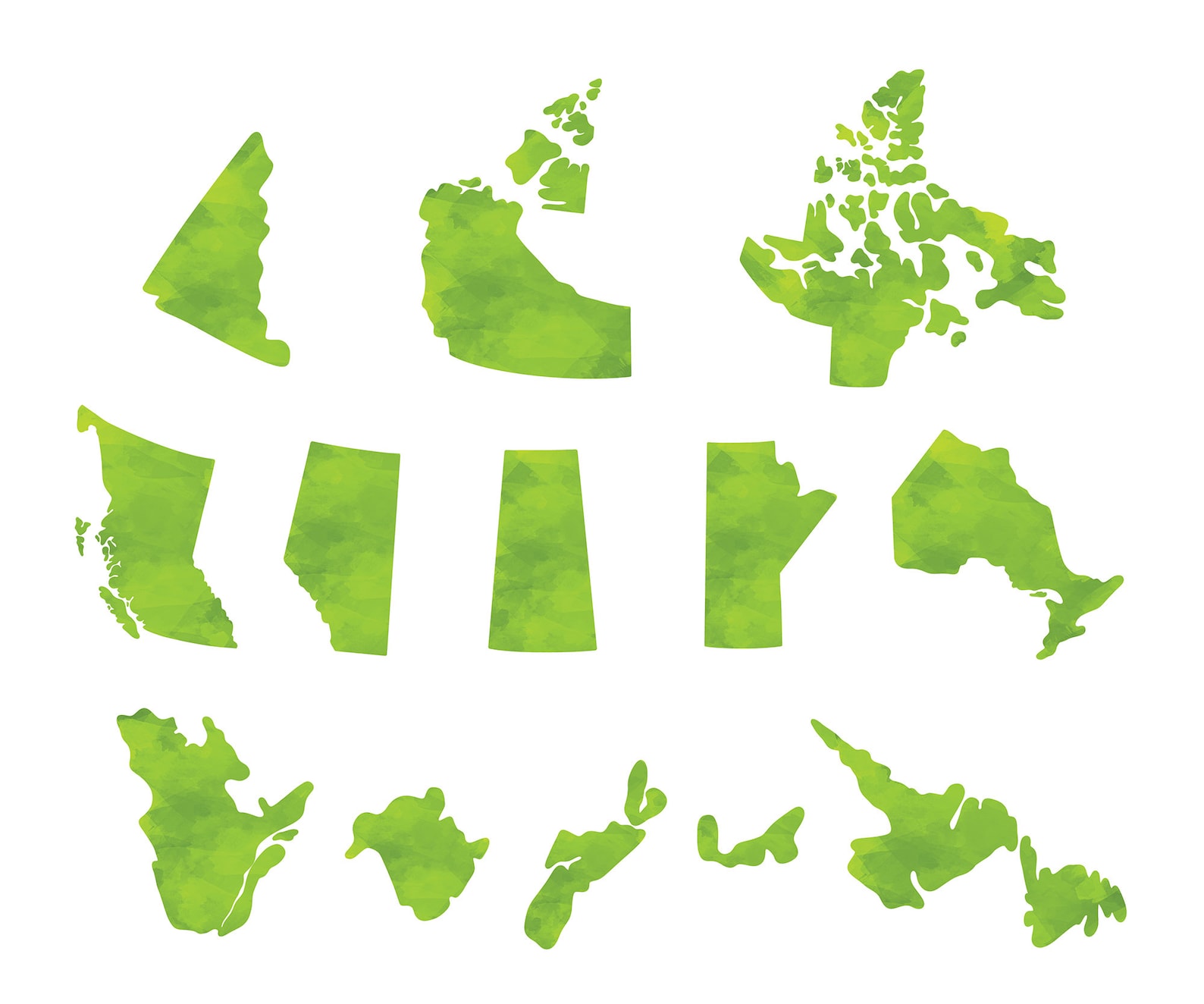 Canada Map Clipart Canada Provinces and Territories Clipart - Etsy