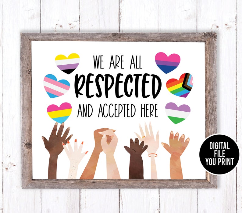 Diversity Classroom Pride Printable Poster, LGBTQ Inclusion, Kindness ...