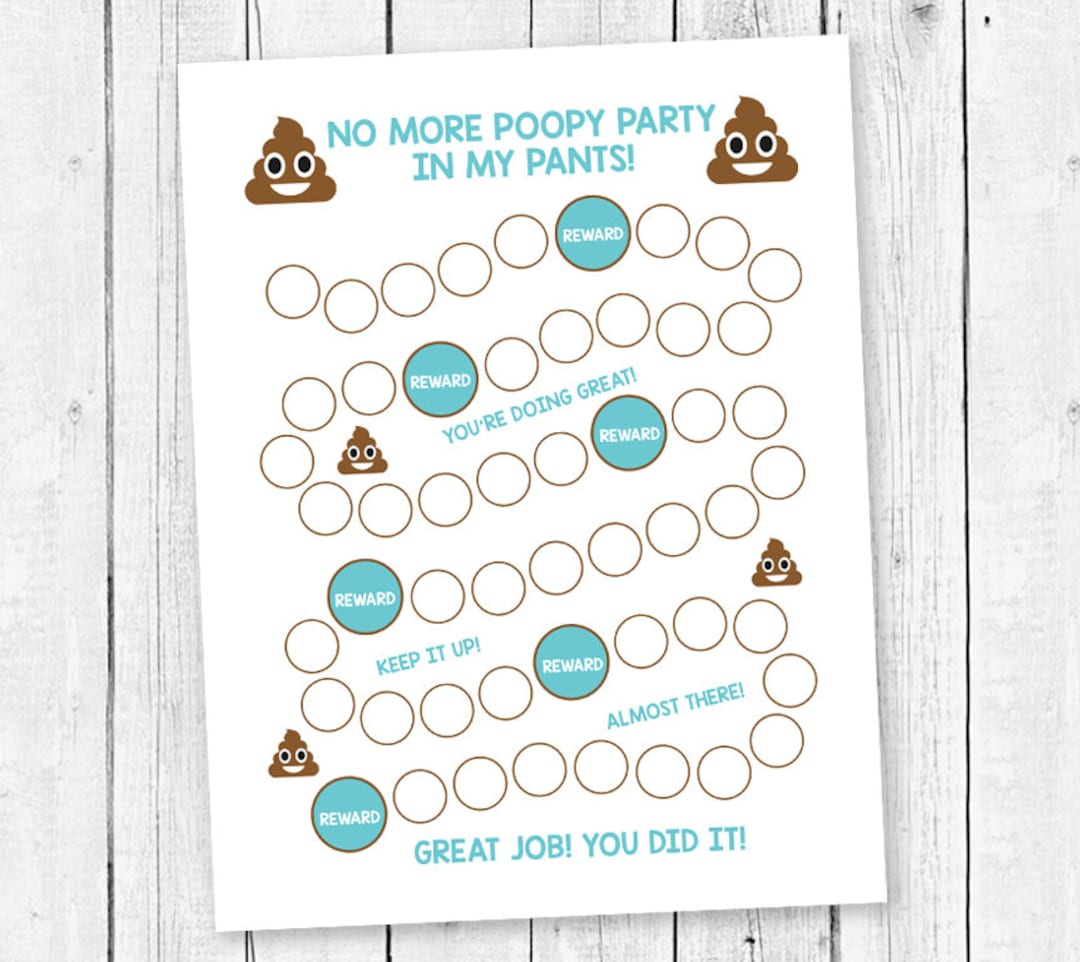 Poo Potty Chart Printable, Potty Chart for Kids, Incentive Chart ...