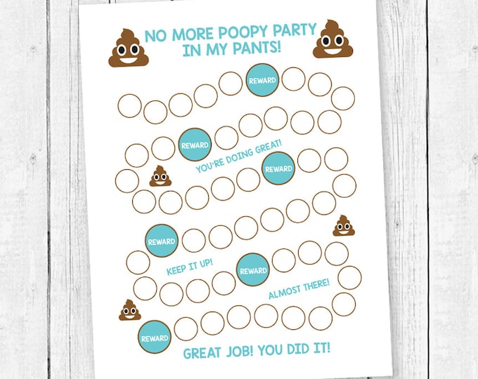 Poo Potty Chart Printable, Potty Chart for Kids, Incentive Chart ...