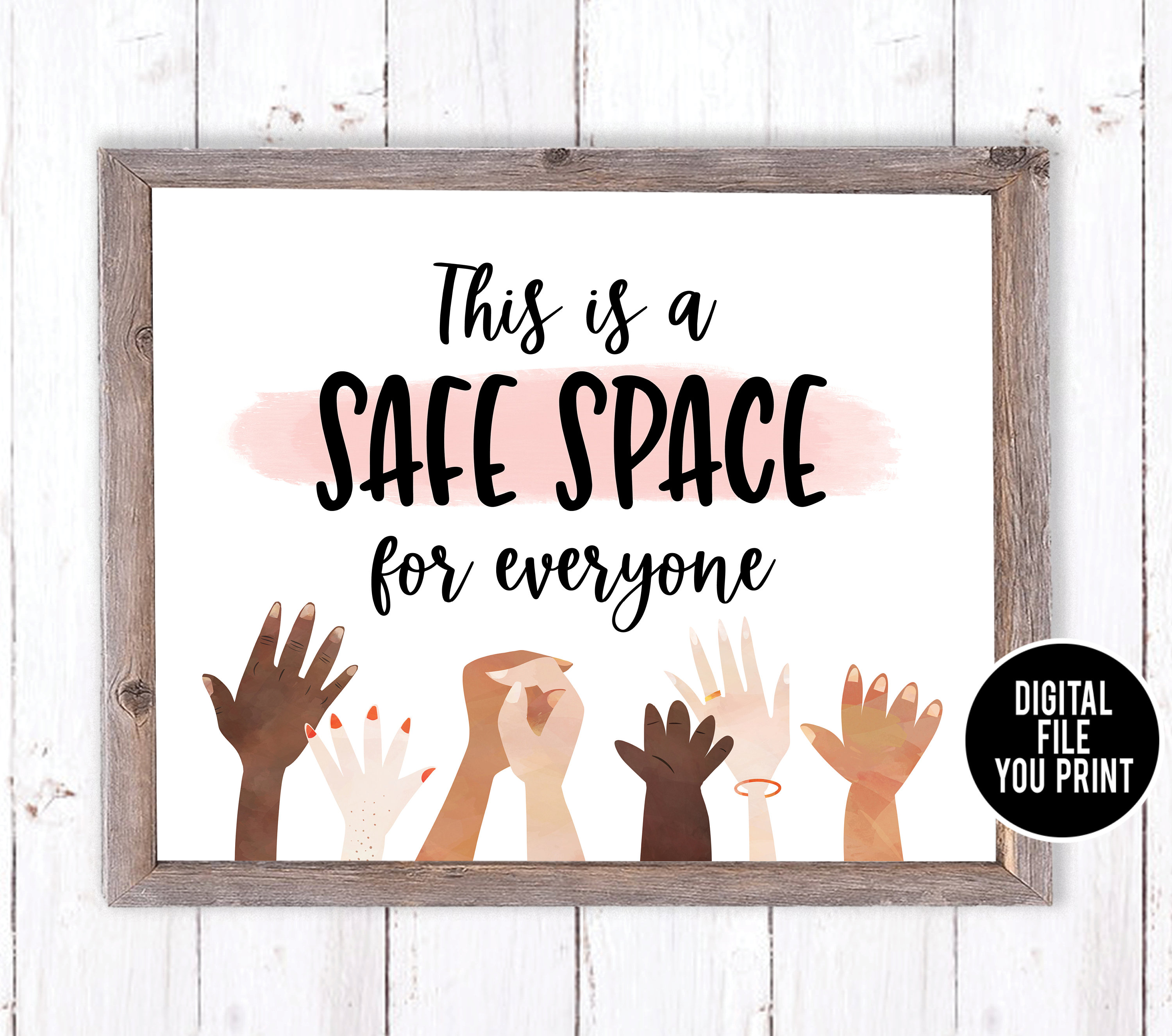 Safe Space for Everyone Poster Printable LGBTQ Inclusion - Etsy Canada
