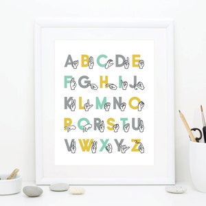 ASL Alphabet Printable Art Wall Decor Sign Language Alphabet - Etsy