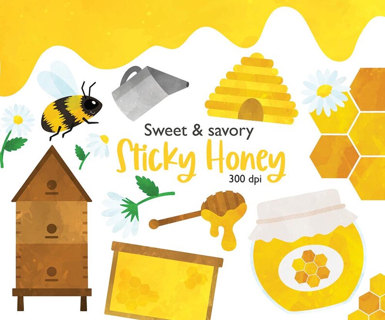 Honey Bee Clipart Bundle, Beekeeper Branding Digital Art, Farmers ...