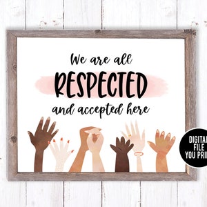 Diversity Classroom Art Printable Poster, LGBTQ Inclusion, Kindness ...