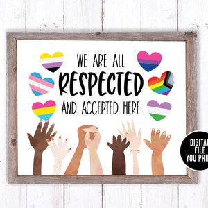 Diversity Classroom Pride Printable Poster, LGBTQ Inclusion, Kindness ...
