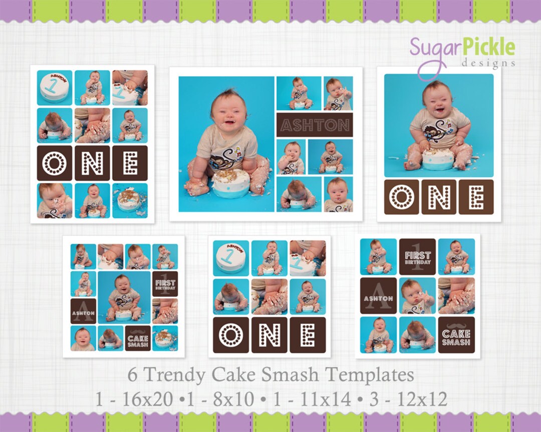 Cake Smash Template, 6 Set, 6 Pack, Cake Smash Storyboard Template ...