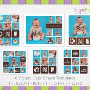 Cake Smash Template, 6 Set, 6 Pack, Cake Smash Storyboard Template ...