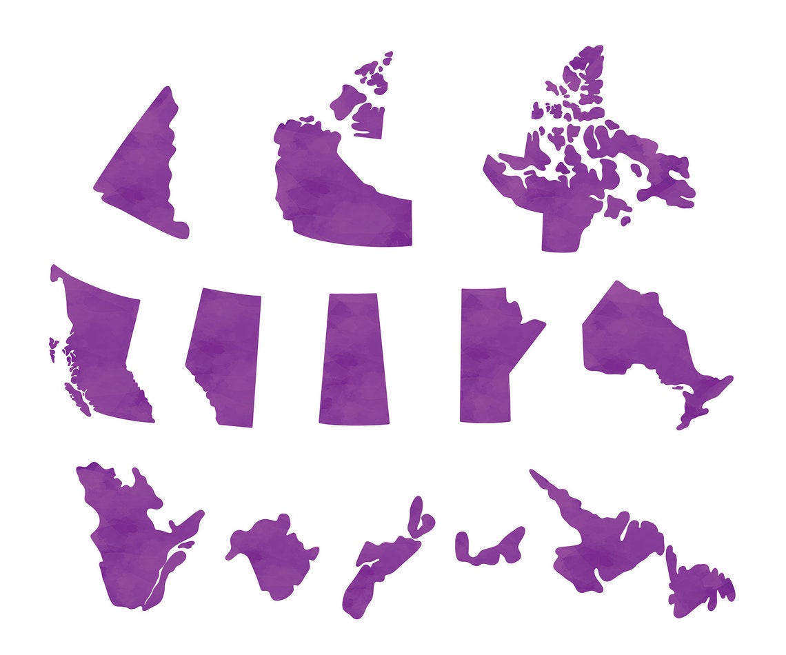 Canada Map Clipart Canada Provinces and Territories Clipart - Etsy