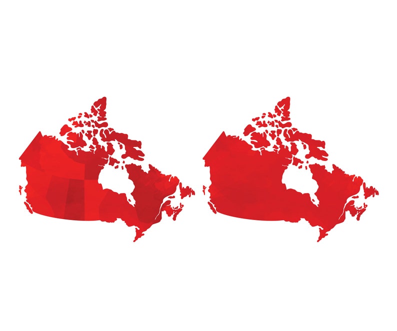 Canada Map Clipart Canada Provinces and Territories Clipart - Etsy