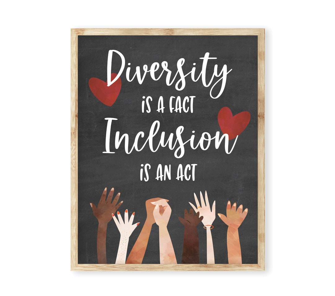 Diversity is a Fact Inclusion is an Act, Motivational Classroom Decor ...