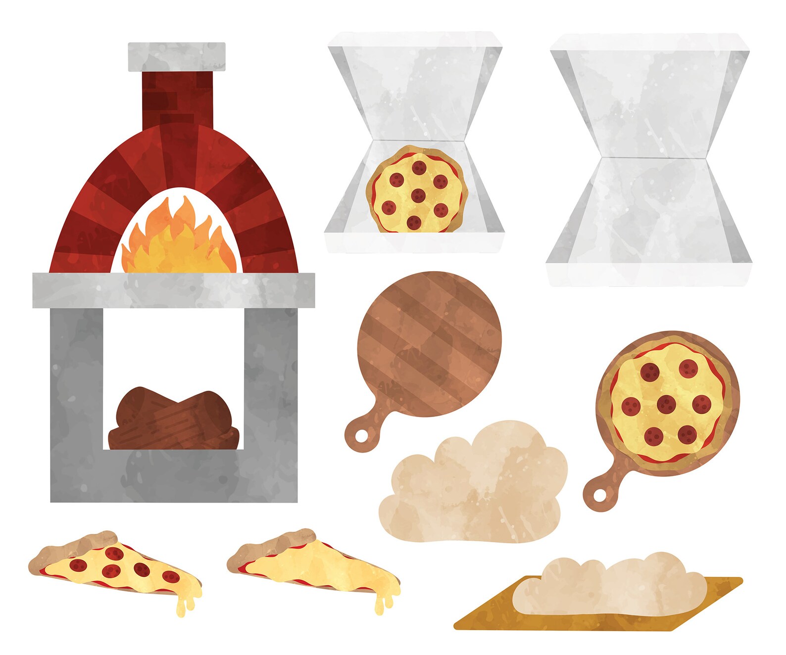 Pizza Clipart Pizza Party Clipart Pepperoni Pizza Clipart - Etsy
