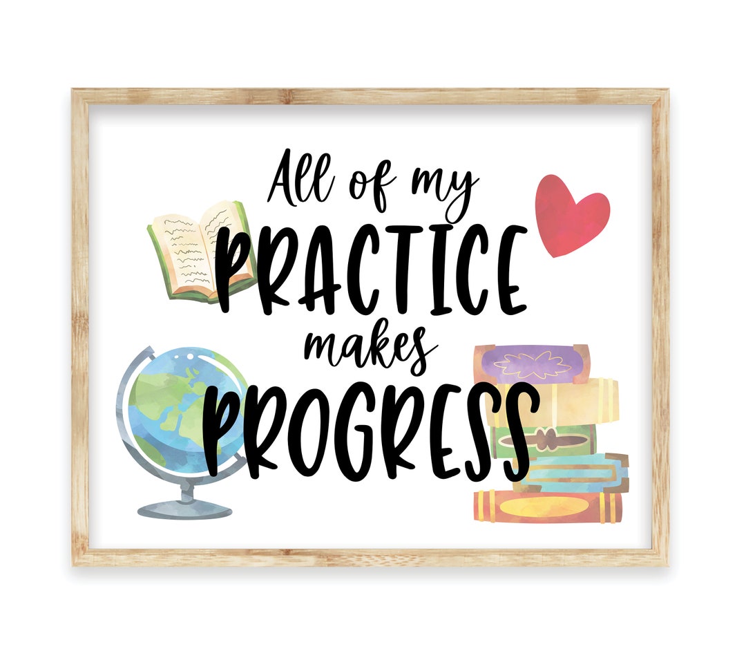 Classroom Decor Read Sign, Reading Practice Makes Progress, Classroom ...