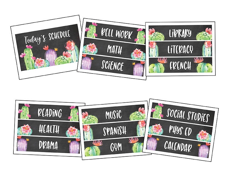 PRINTABLE Classroom Schedule, Cactus Themed Classroom, Visual Timetable ...
