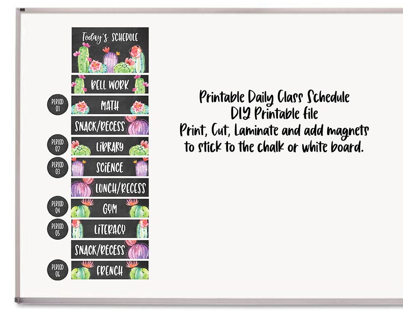 PRINTABLE Classroom Schedule, Cactus Themed Classroom, Visual Timetable ...