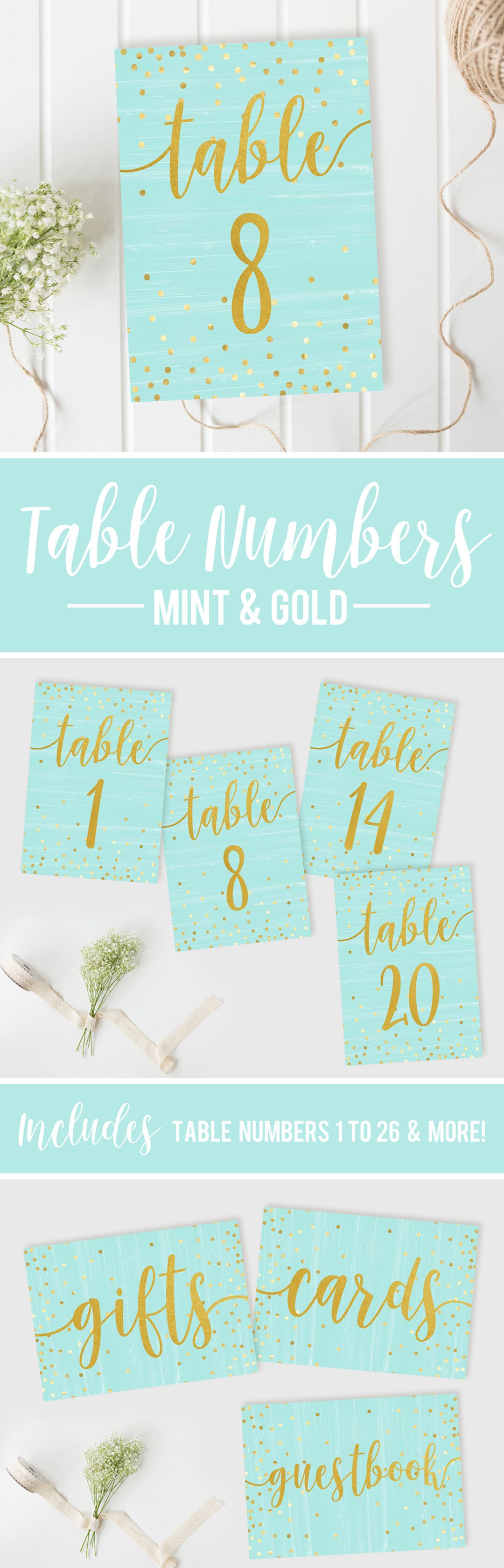 Table Numbers | Printable Party - Etsy