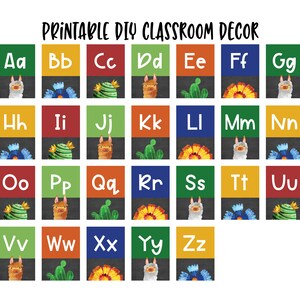 Alphabet Classroom Posters PRINTABLE | Llama Classroom Decor ...