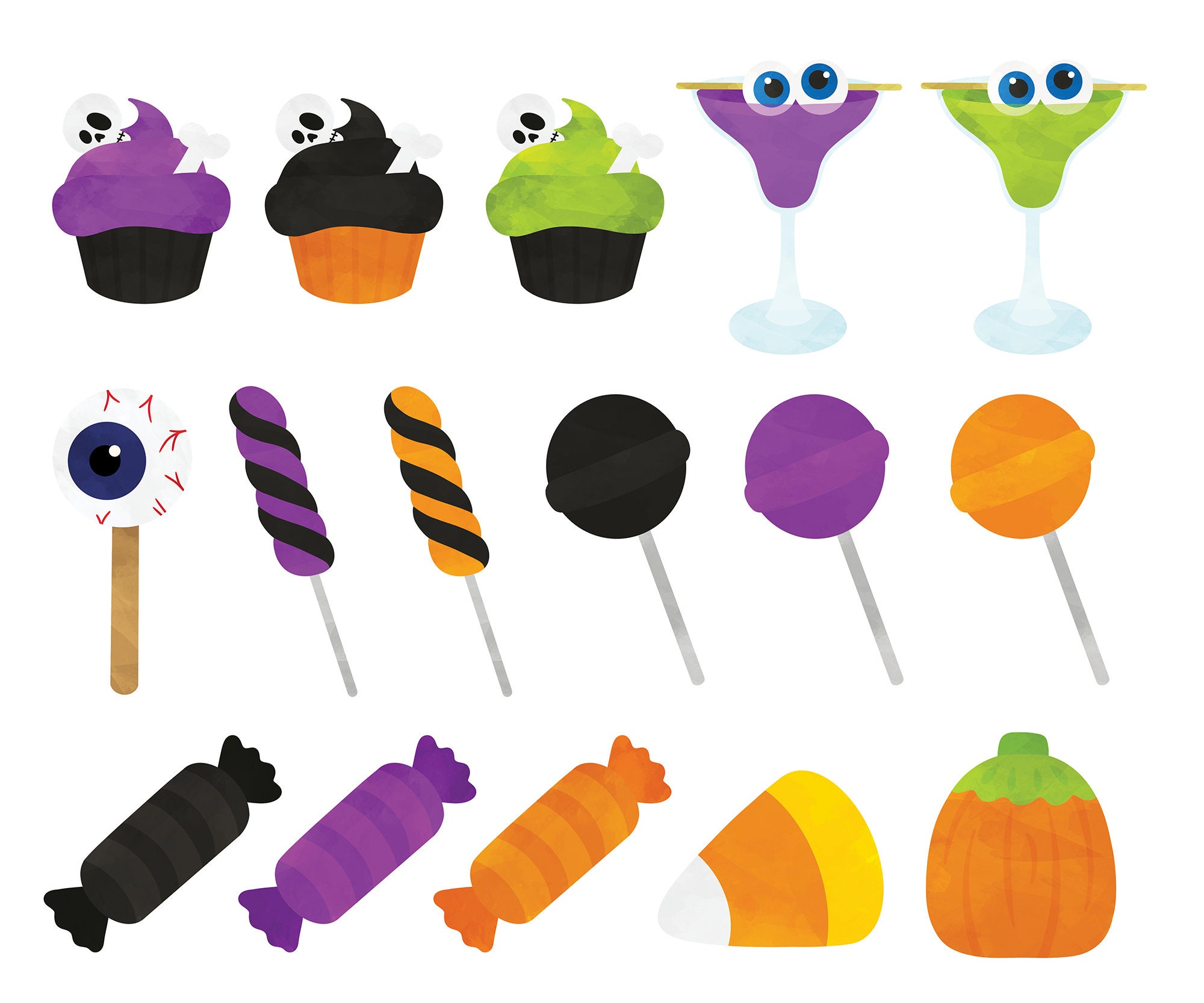 Halloween Treats Clipart, Halloween Candy Clipart, Candy Clipart ...