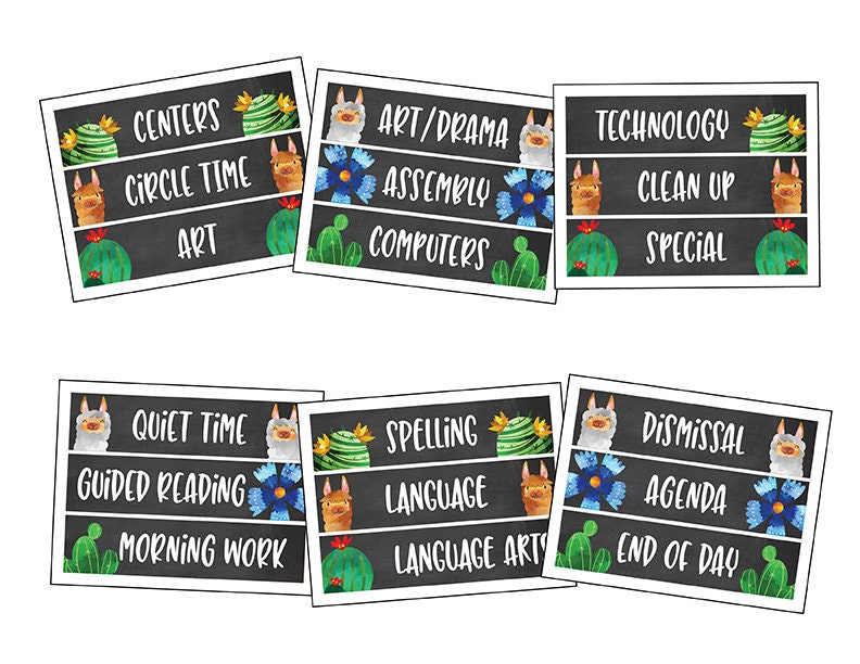 Llama Classroom Timetable PRINTABLE, Classroom Schedule, Visual ...