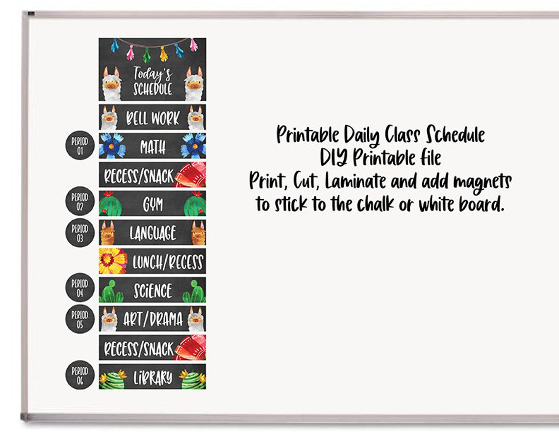 Llama Classroom Timetable PRINTABLE Classroom Schedule - Etsy
