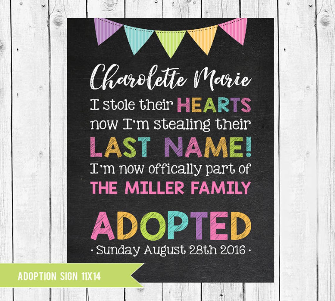 Adoption Chalkboard Printable Sign Personalized Adoption Day | Etsy Adoption Chalkboard Printable Sign Personalized Adoption Day | Etsy