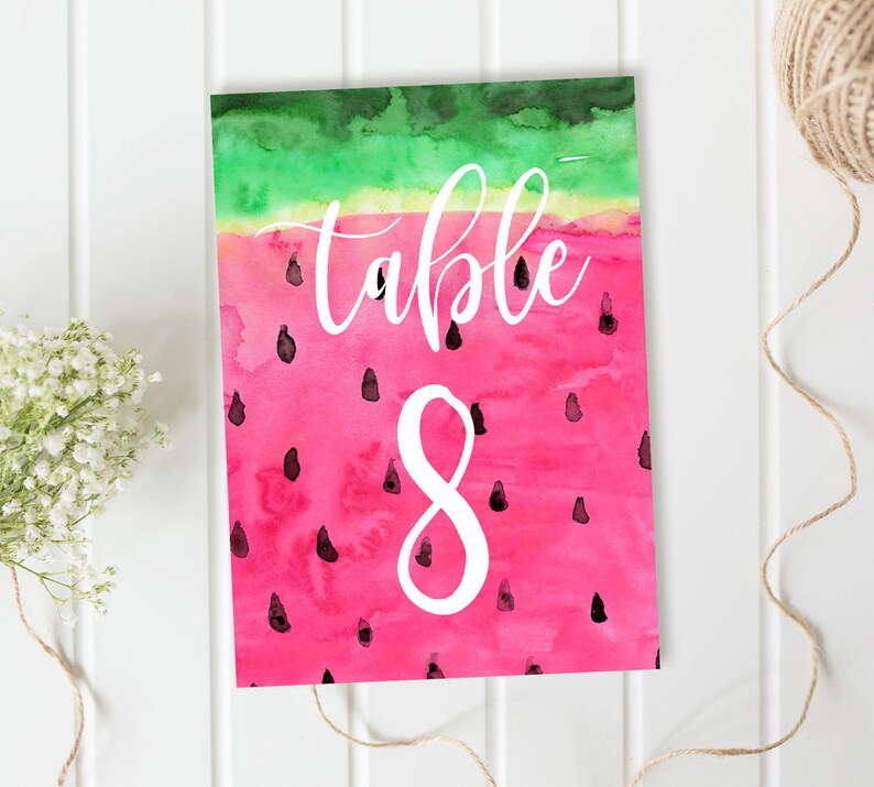 Watermelon Table Numbers - Printable Summer Table Decor - Etsy