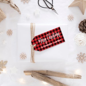 Buffalo Plaid Editable PDF Printable Christmas Gift Tags - Etsy