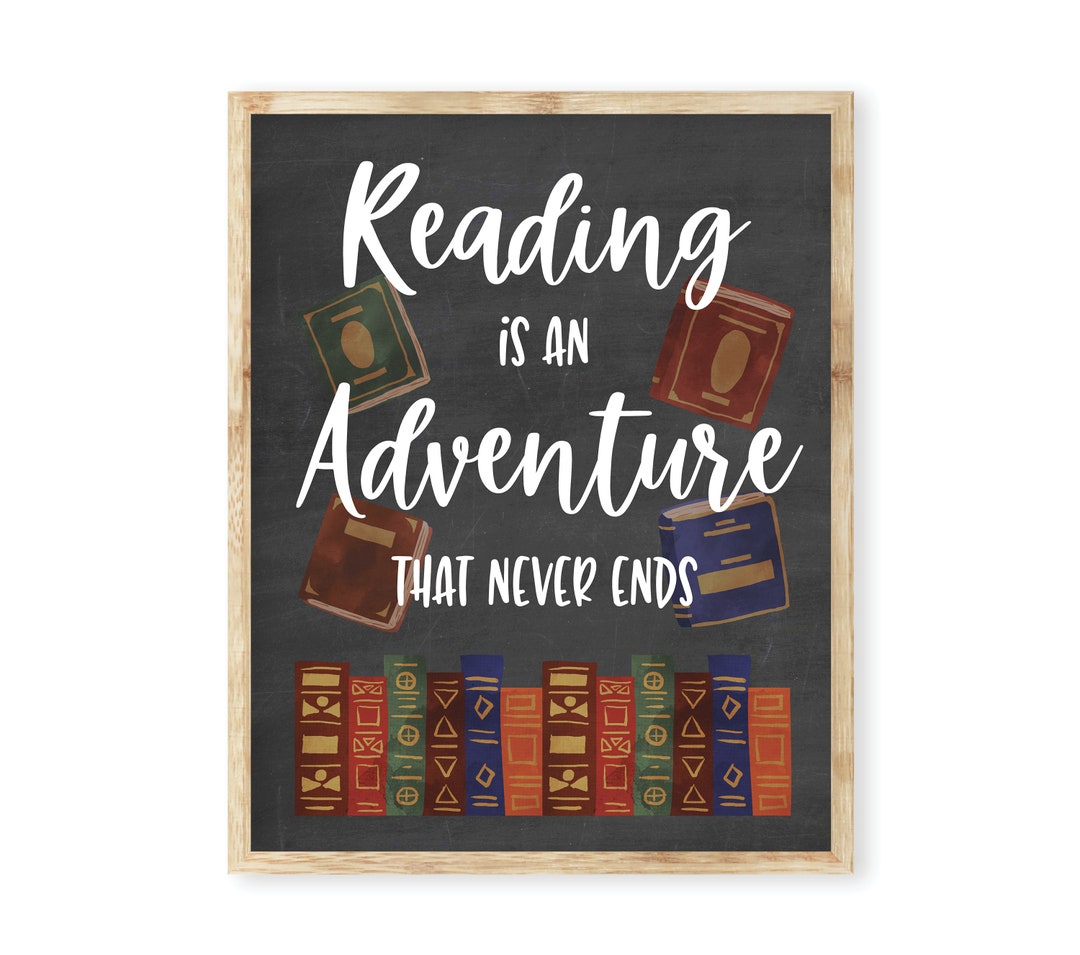 Reading is an Adventure Classroom Decor Poster PRINTABLE, Classroom ...