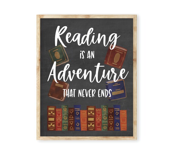 Reading is an Adventure Classroom Decor Poster PRINTABLE - Etsy