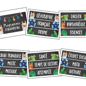 FRENCH Classroom Llama Timetable PRINTABLE, Classroom Schedule, Visual ...
