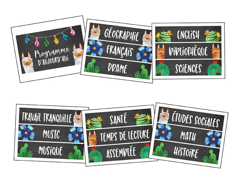 FRENCH Classroom Llama Timetable PRINTABLE Classroom - Etsy