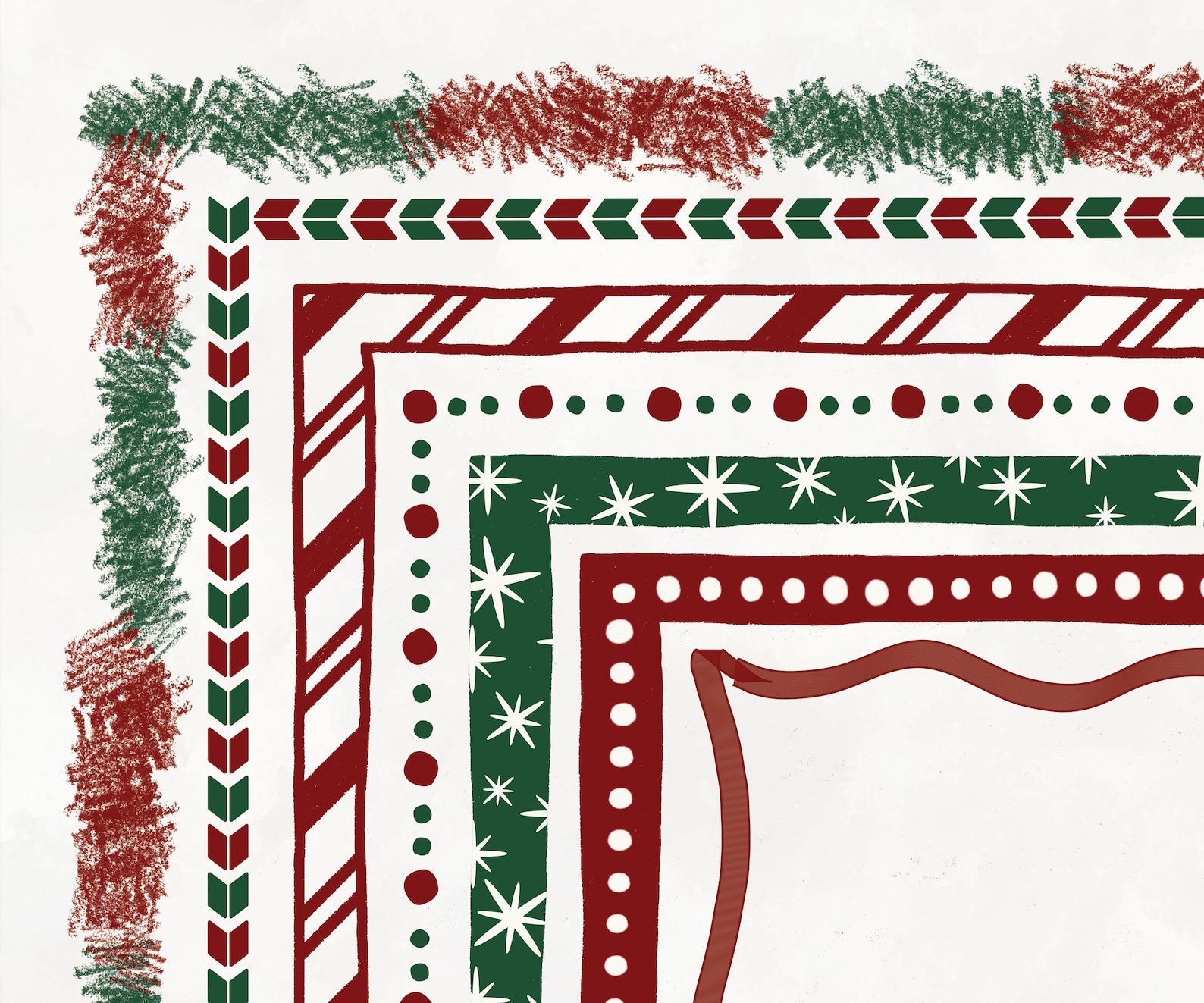 Hand Drawn Christmas Border Clipart Holiday Borders - Etsy